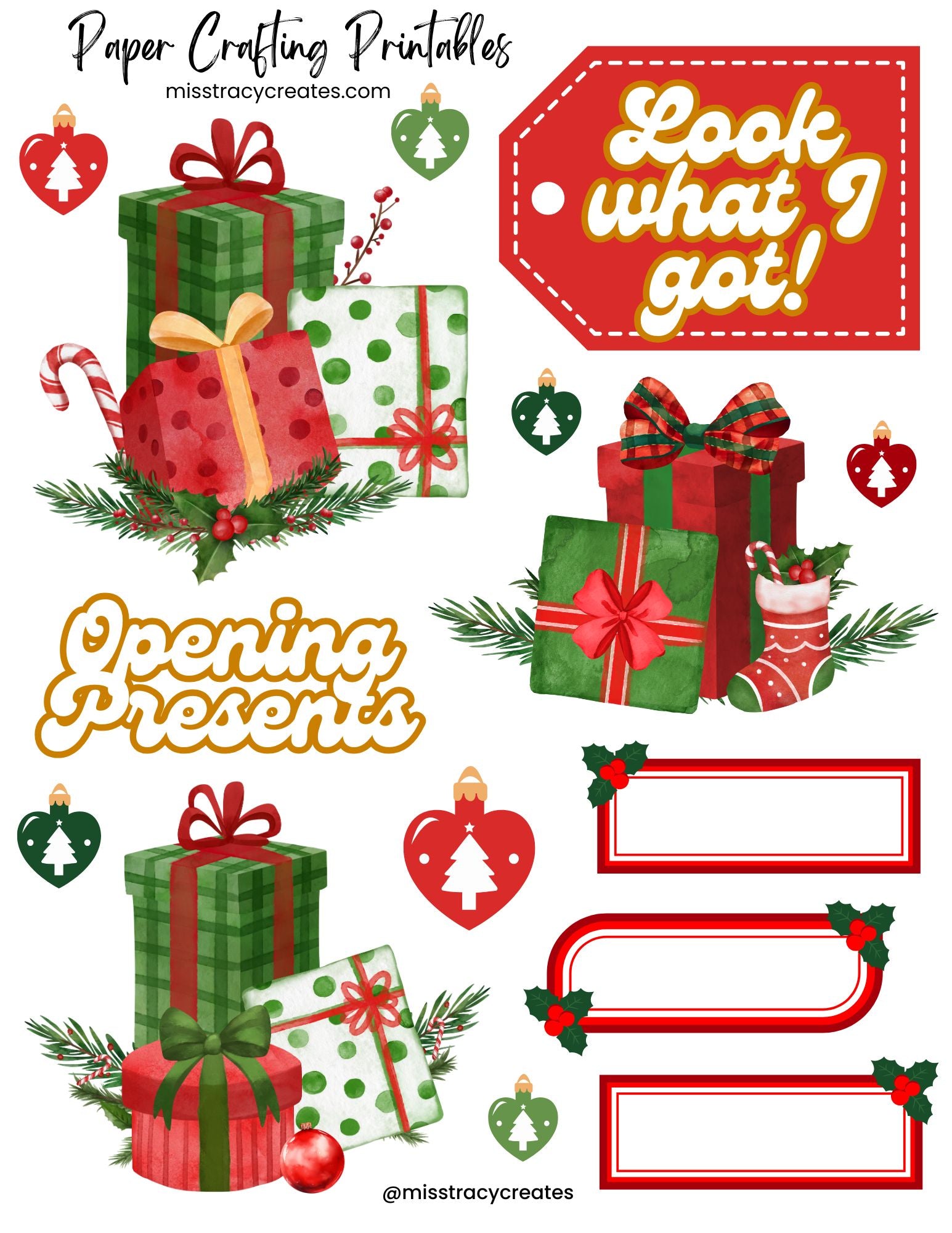 Christmas Presents - Paper Crafting Printable – Miss Tracy Creates