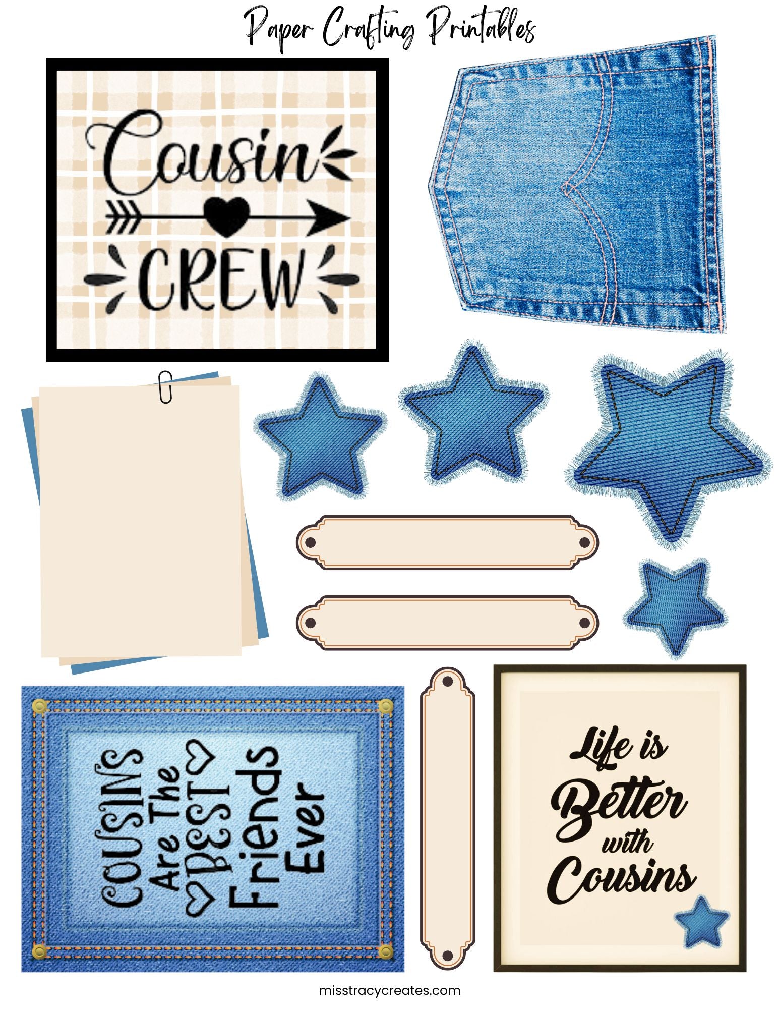 Cousins - Paper Crafting Printable – Miss Tracy Creates
