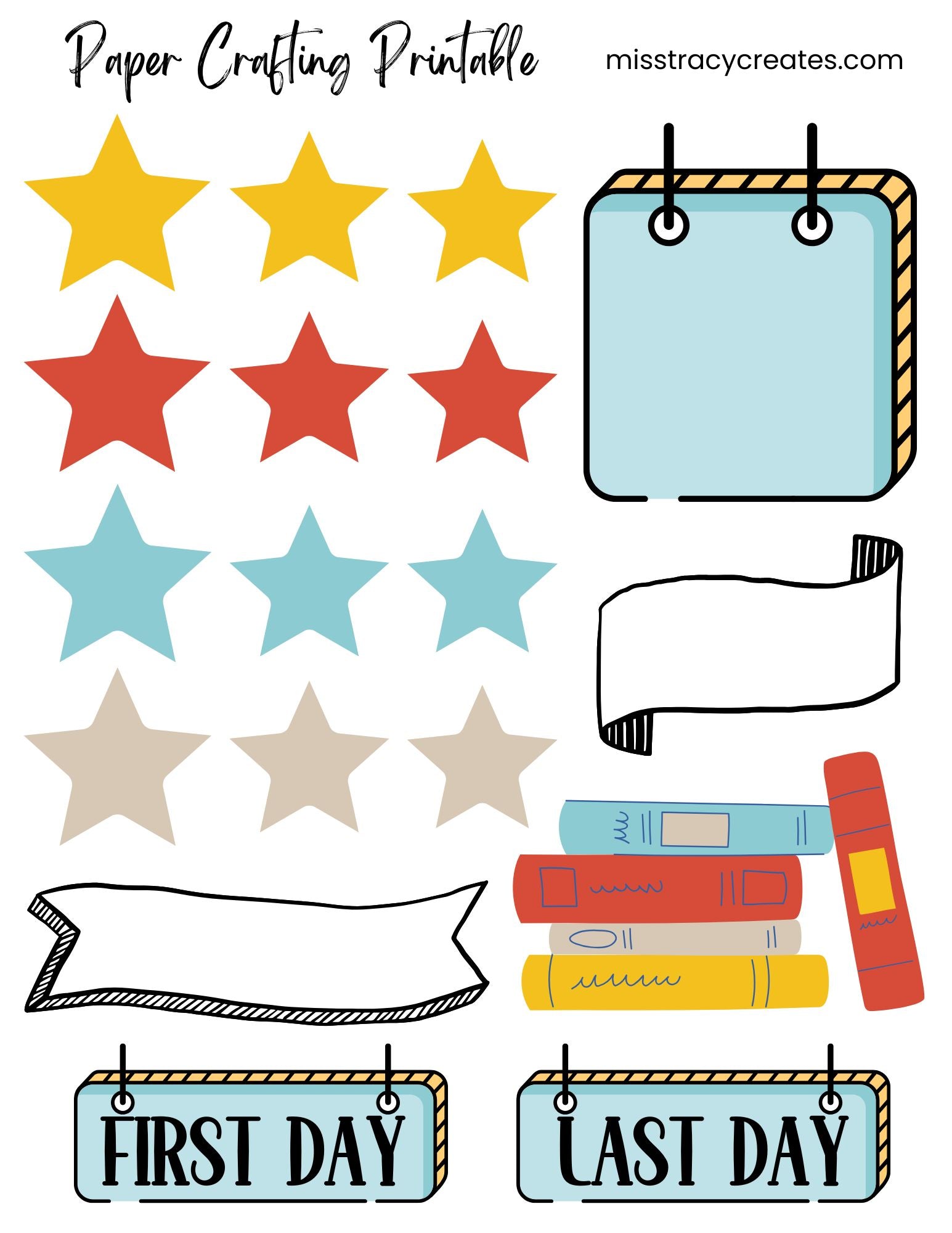 School1 - Paper Crafting Printable – Miss Tracy Creates