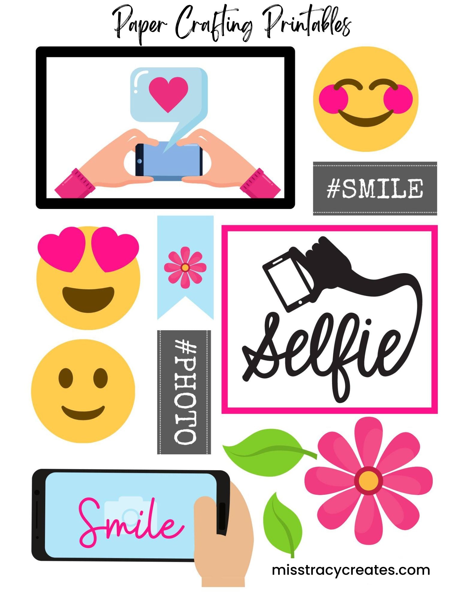 Selfie Time - Paper Crafting Printable – Miss Tracy Creates