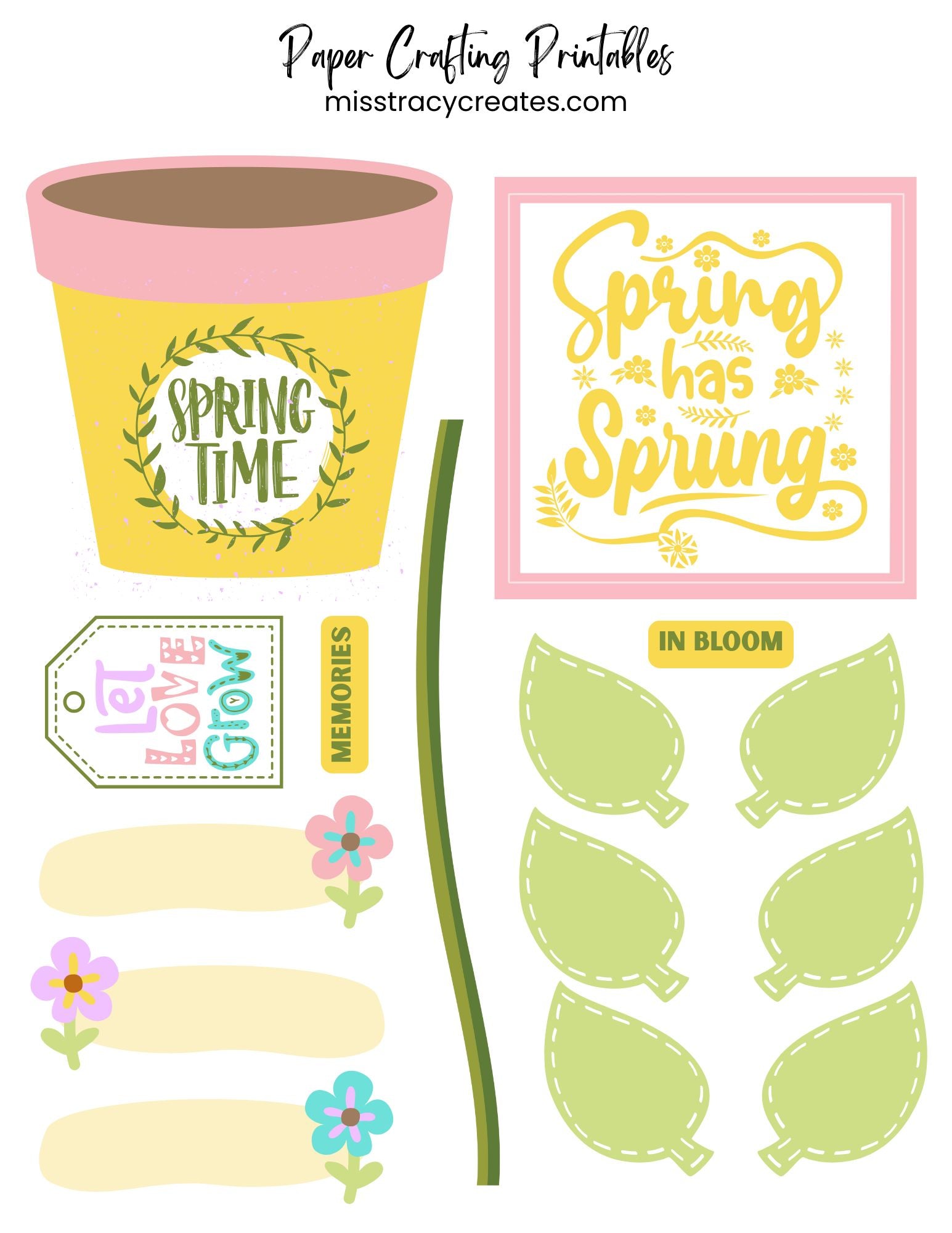 Spring Has Sprung - Paper Crafting Printable – Miss Tracy Creates