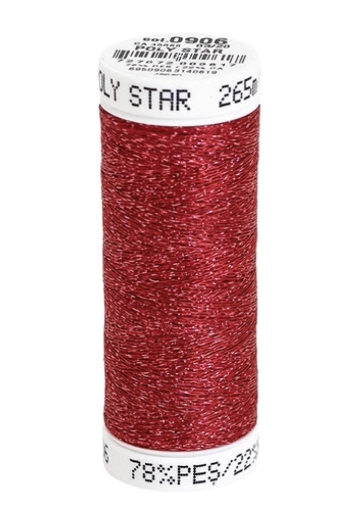 Sulky 30 Wt. Poly Sparkle Thread -290 yd. Spool Burgundy Red #965-0906 ...